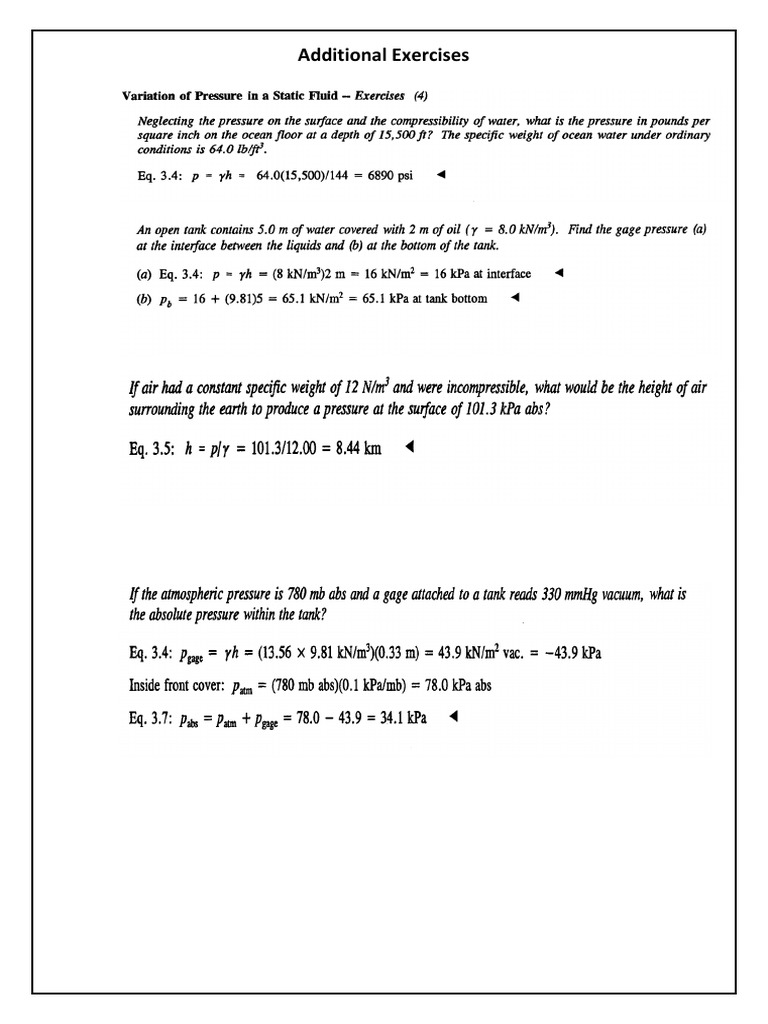 Pressure Examples | PDF