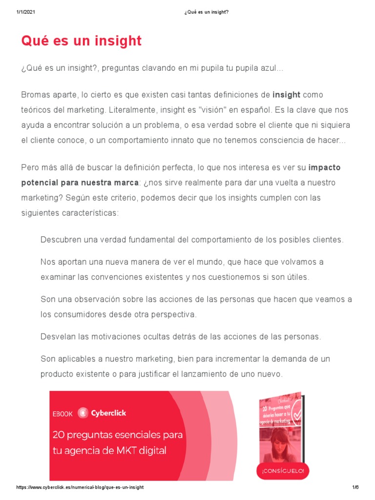 ¿Qué Es Un Insight | PDF | Marketing | Verdad