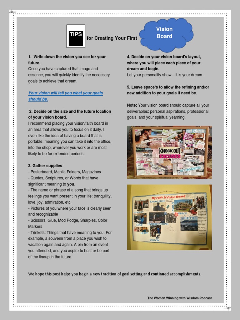 Tips For Creating Your First Vision Board | PDF
