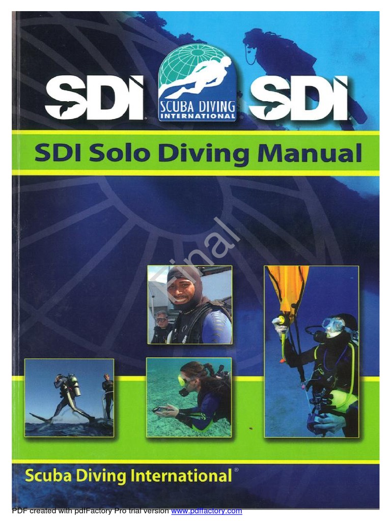 SDI Solo Diver Manual | PDF | Underwater Diving