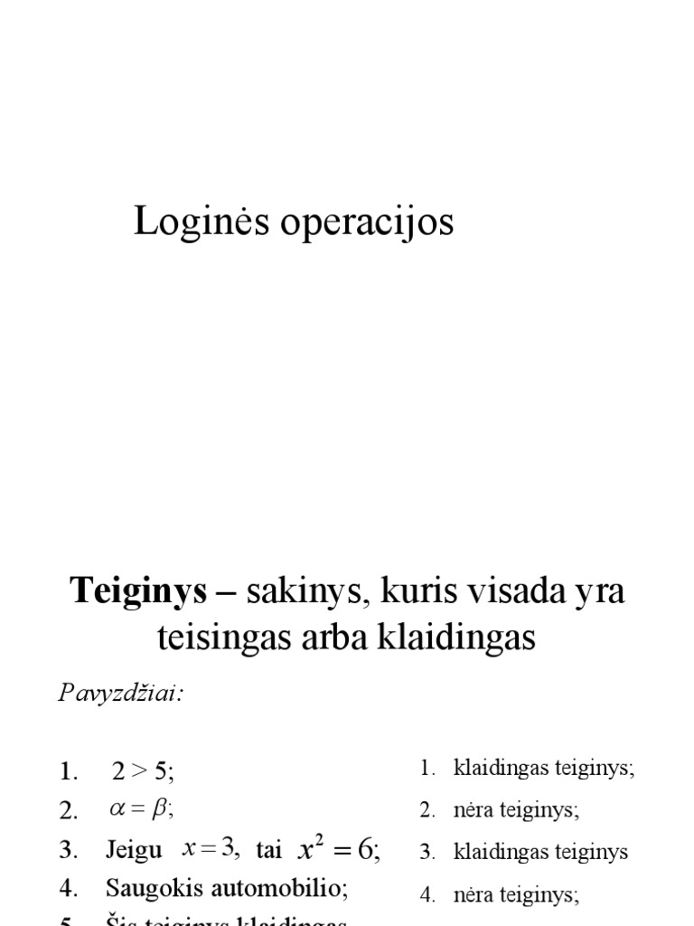 1 - Logines Operacijos | PDF