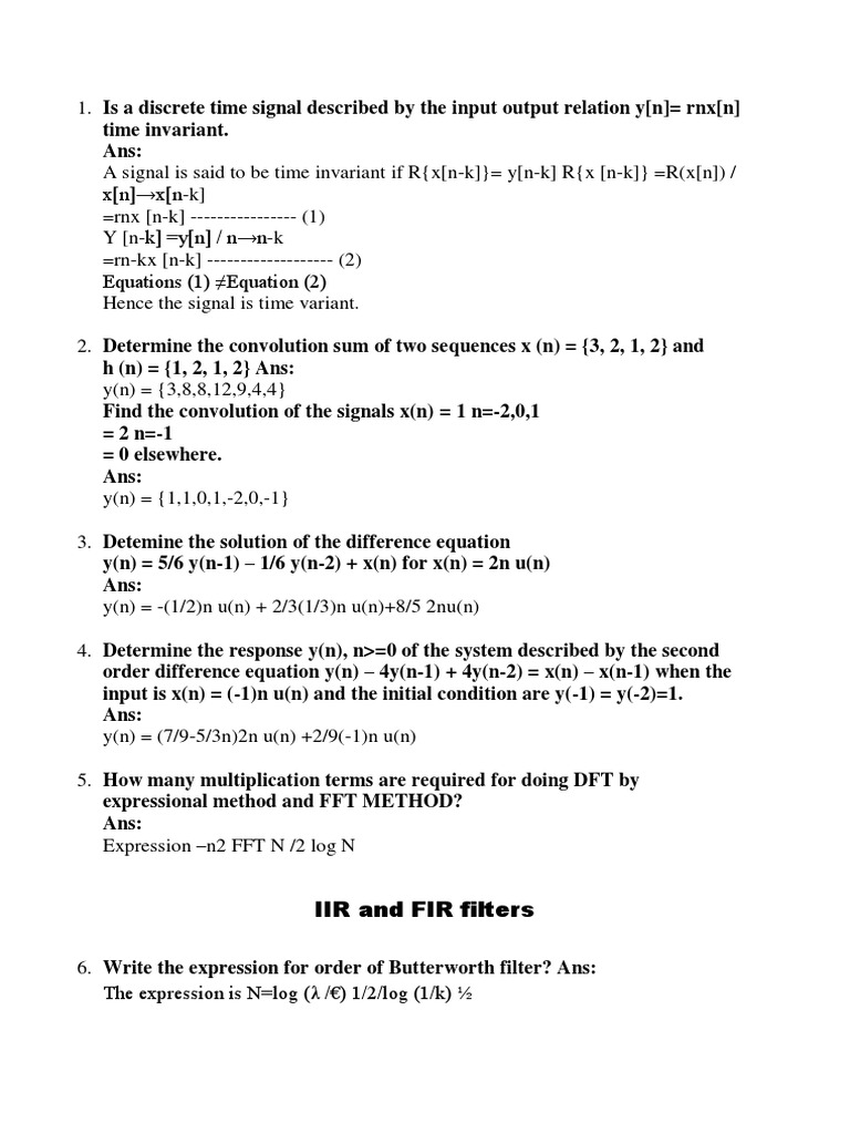 2 Marks | PDF | Signal Processing | Algorithms