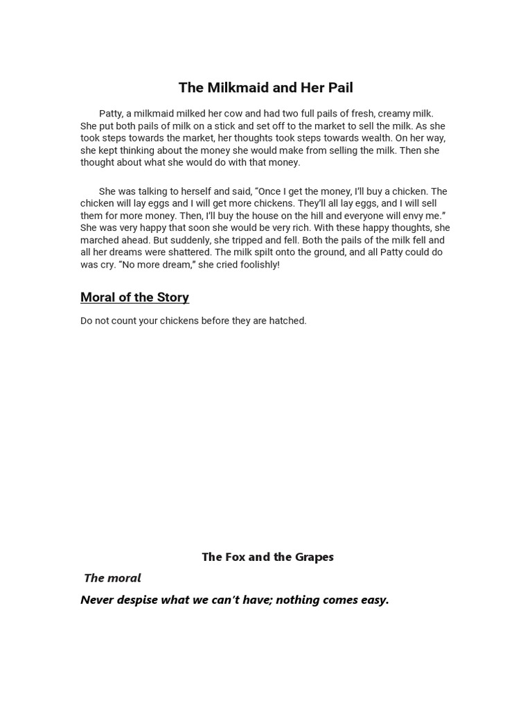 The Milkmaid and Her Pail | PDF