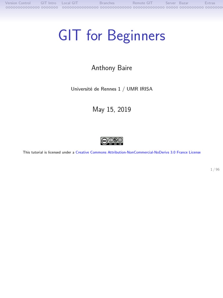 Git For Beginners Handout | PDF | Version Control | Utility Software