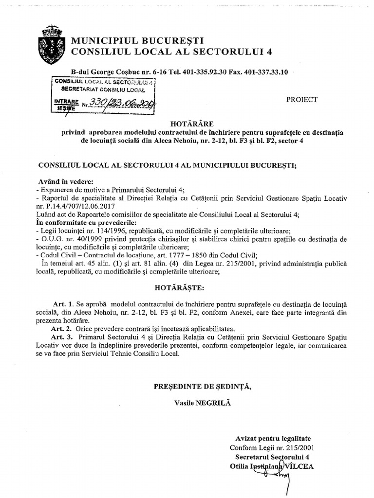 PR Model Contract Inchiriere 1 | PDF