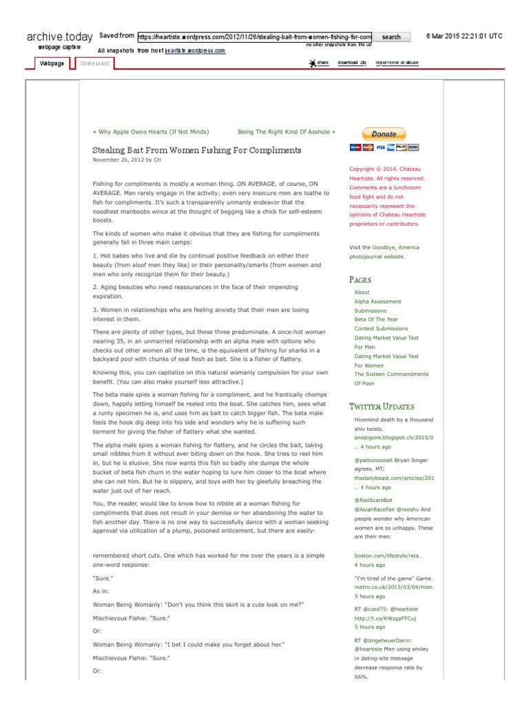 Stealing Bait From Women Fishing For Compliments - Chateau Heartiste ...