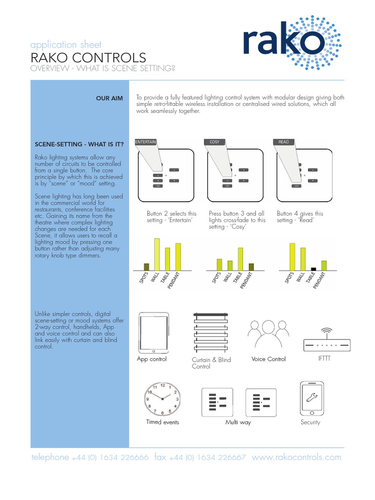 Rako Controls: Application Sheet | PDF | Wireless | Wi Fi