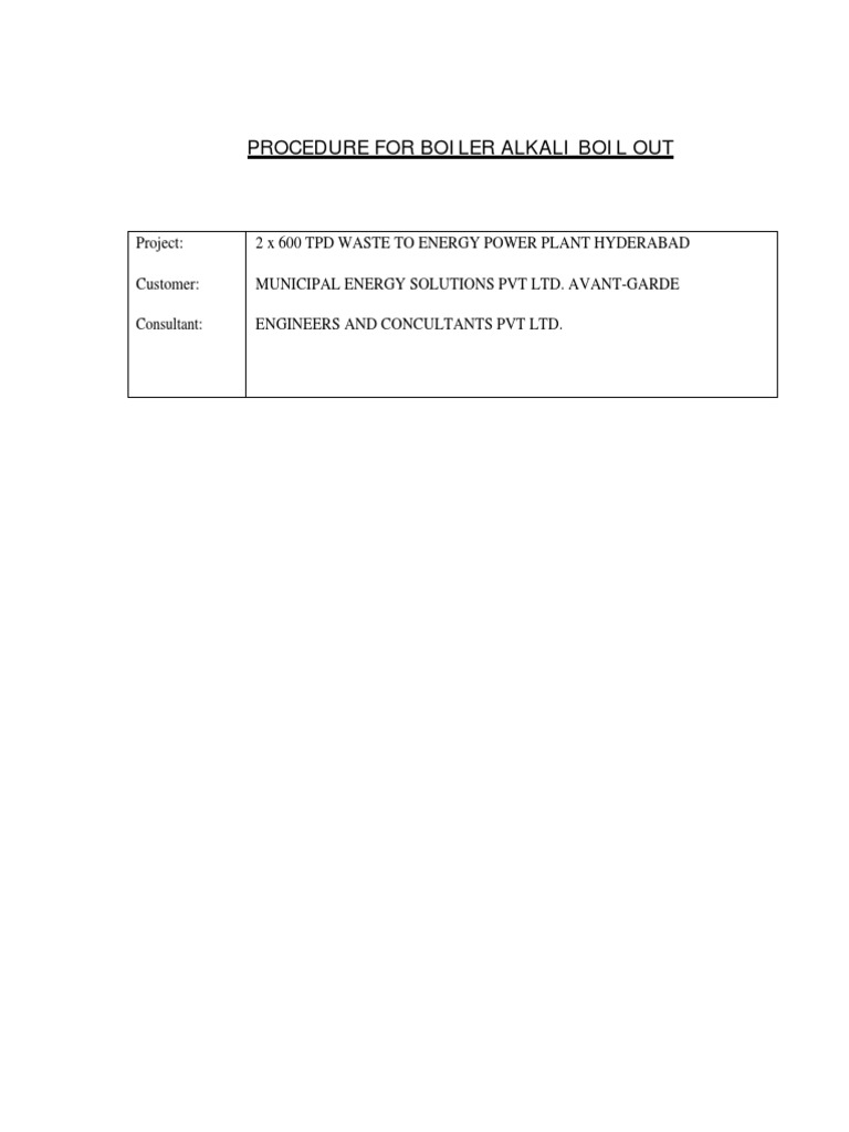 Alkali Boil Out Procedure - Rev-1 | Download Free PDF | Boiler | Water