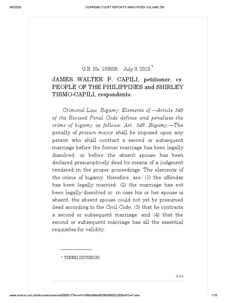 JAMES WALTER P. CAPILI, Petitioner, vs. People of The Philippines and ...