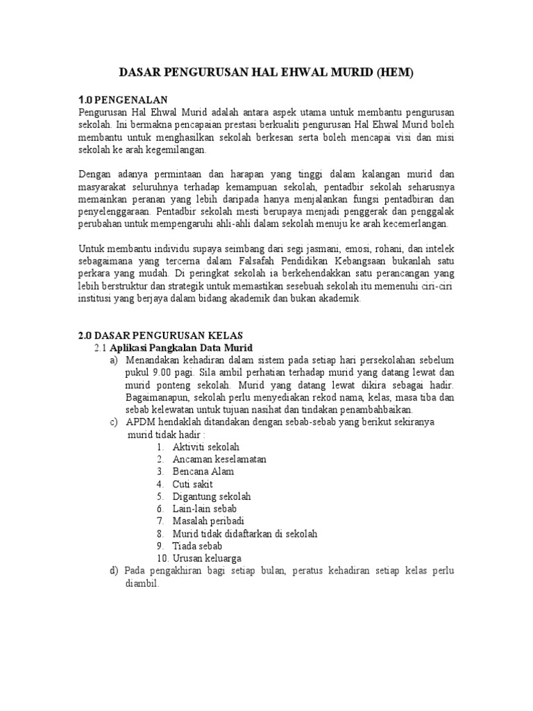 Dasar Hem 2021 | PDF