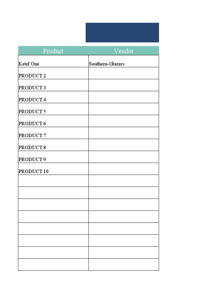 Backbar Par Level Worksheet | PDF | Technology & Engineering