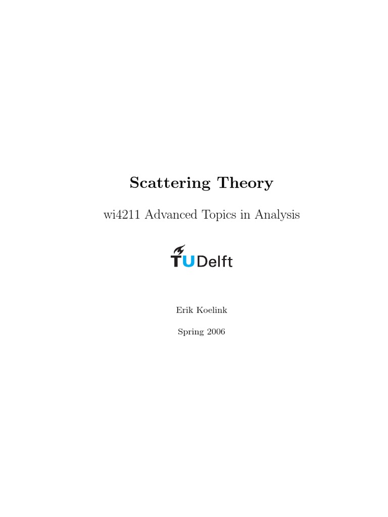 Dictaat Scattering | PDF | Wave Function | Modern Physics