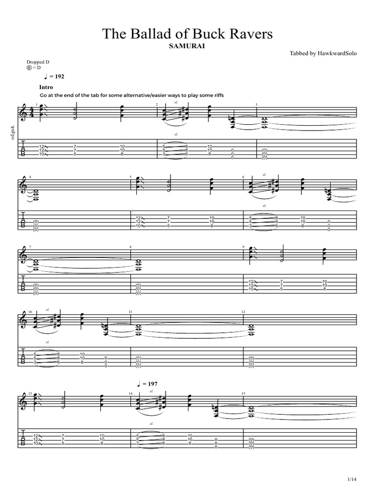 SAMURAI - The Ballad of Buck Ravers | PDF | Musical Compositions ...