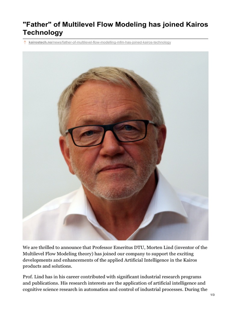 Kairostech - No-Father of Multilevel Flow Modeling Has Joined Kairos ...