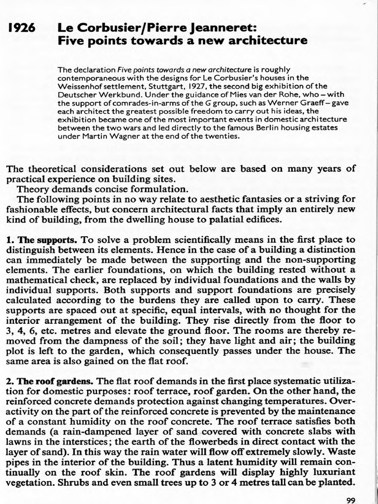 Le Corbusier 5 Points PDF | PDF | Roof | Window