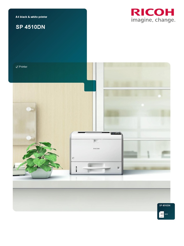 SP 4510DN: A4 Black & White Printer | PDF | Printer (Computing ...