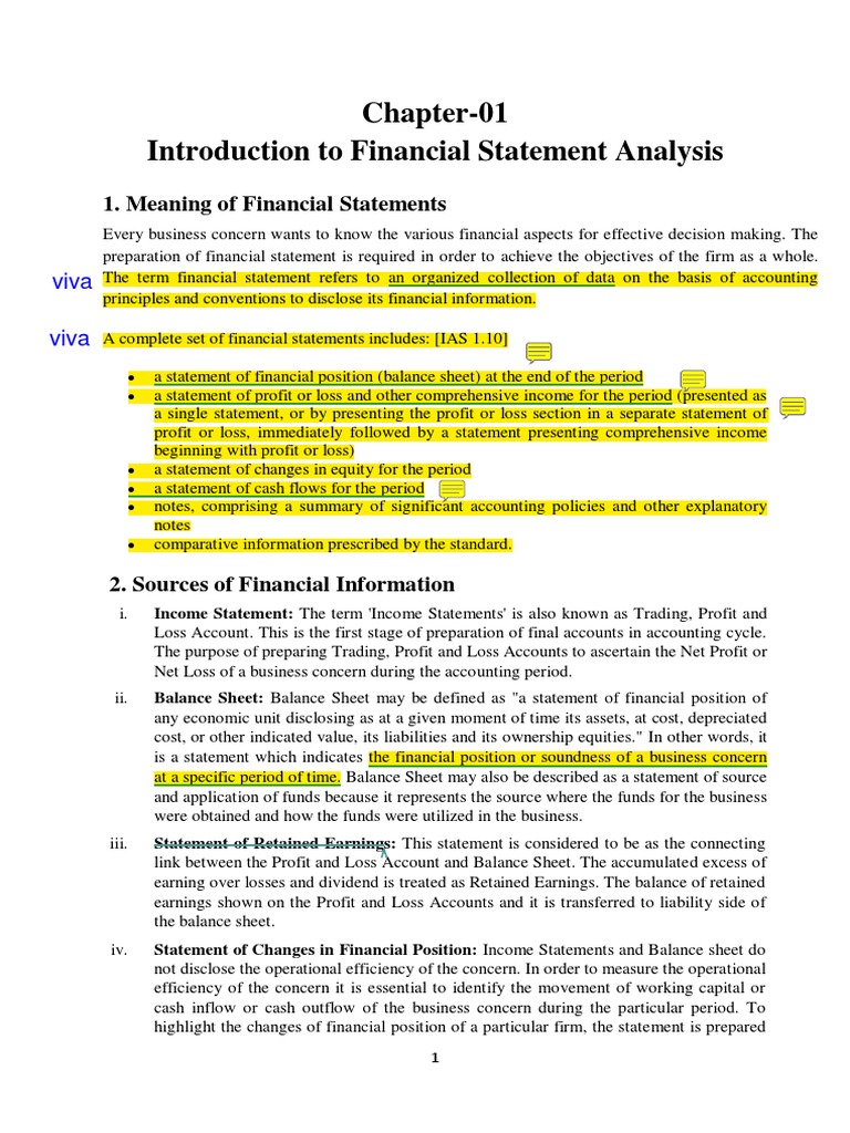 Chapter 01 (FSA) | PDF | Income Statement | Cash Flow Statement