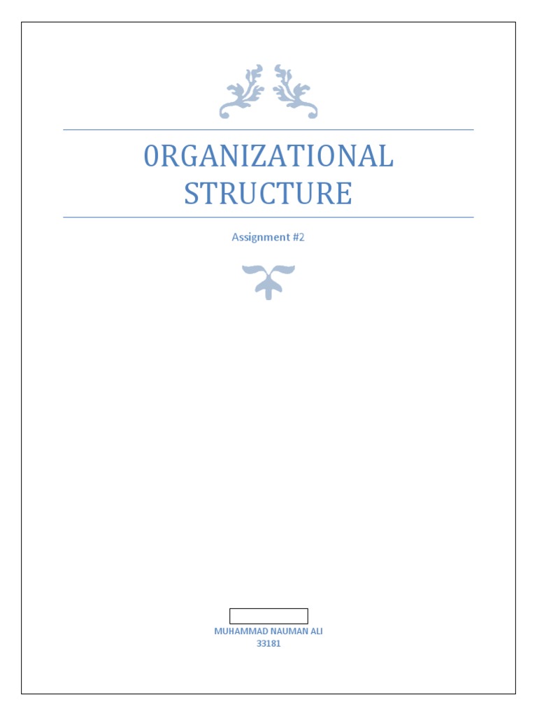 0rganizational Structure: Assignment #2 | PDF | Organizational ...