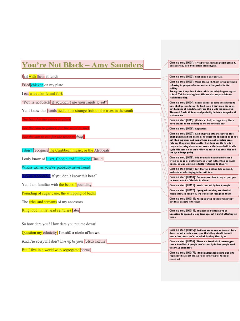 Racial Inequality Poem 1 | PDF