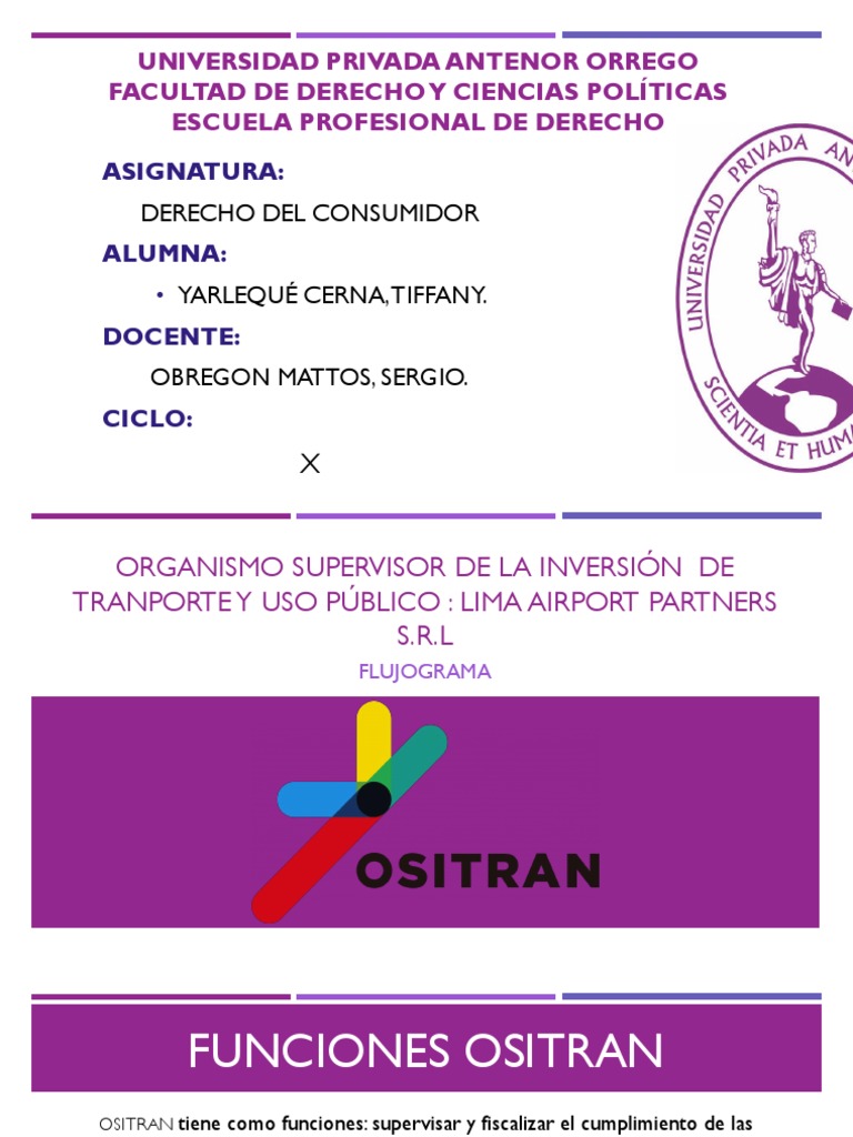 Funciones OSITRAN y Reclamos LAP | PDF | Negocios