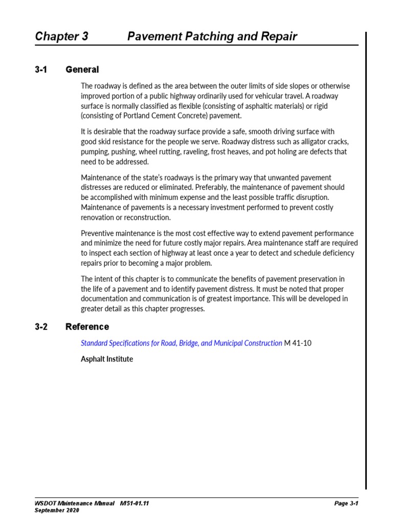 Pavement Patching and Repair: 3-1 General | PDF | Road Surface | Road