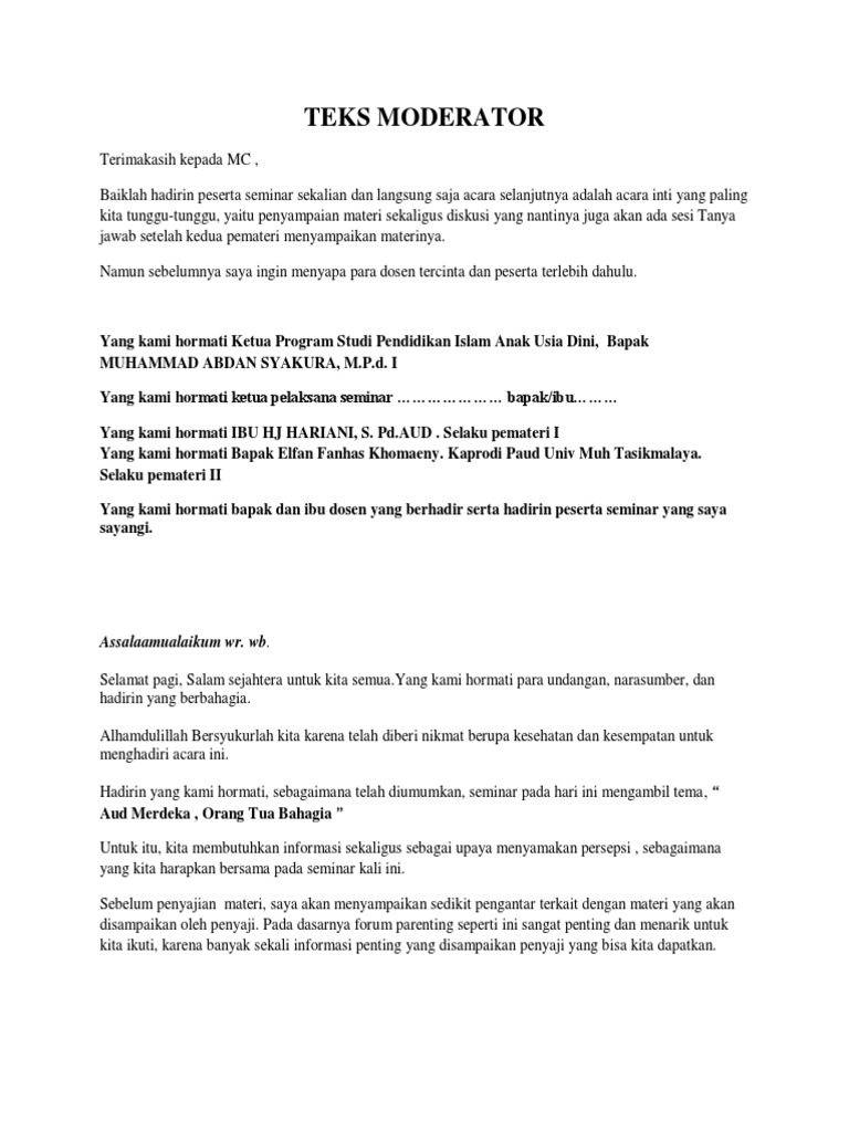 Teks Moderator PDF | PDF