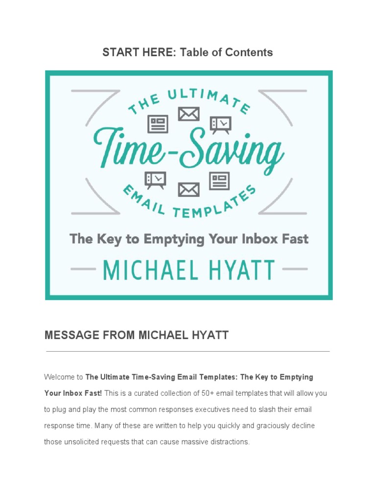 Time Saving Email Templates by Michale Hayatt | PDF | Cyberspace ...