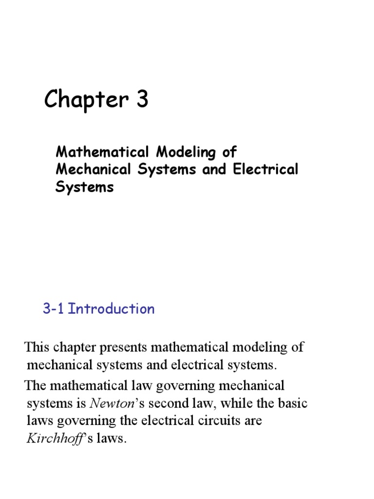 3.mathematical Modeling of Mechanical Systems and Electrical Systems ...