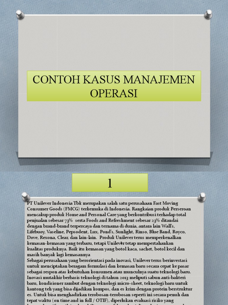 Contoh Kasus Manajemen Operasi PDF | PDF