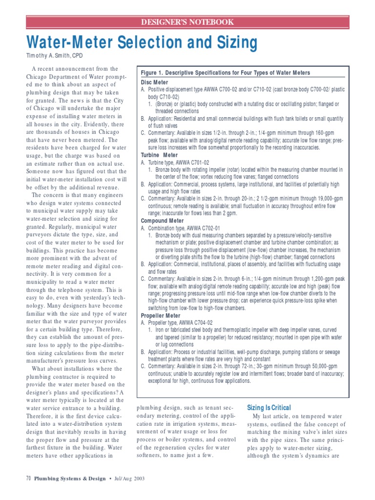 Water Meter Selection Guide | PDF | Flow Measurement | Transparent ...