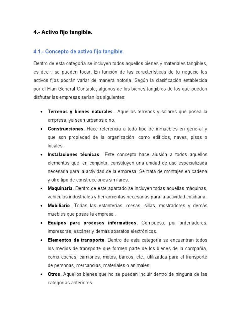 Activos Tangibles e Intangibles. | PDF | Activo intangible | Depreciación