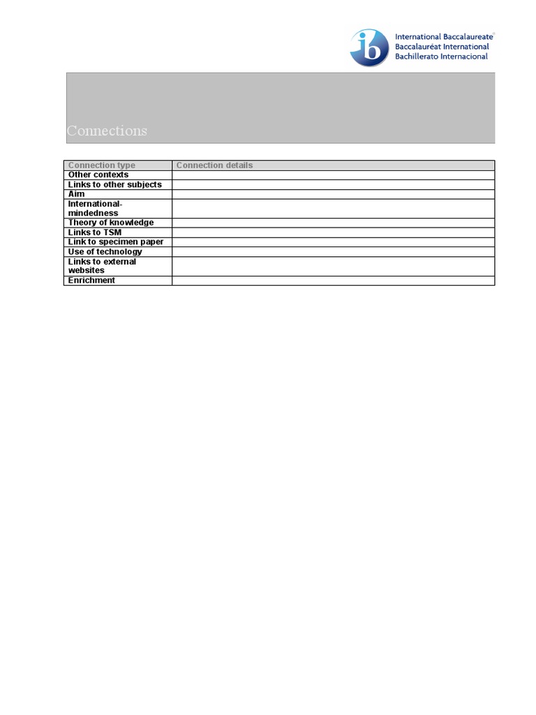 Mathematics Connections Template e | PDF