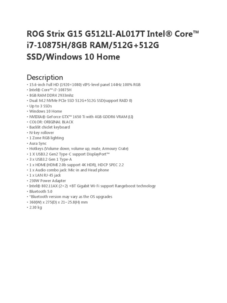 ROG Strix G15 G512LI | PDF