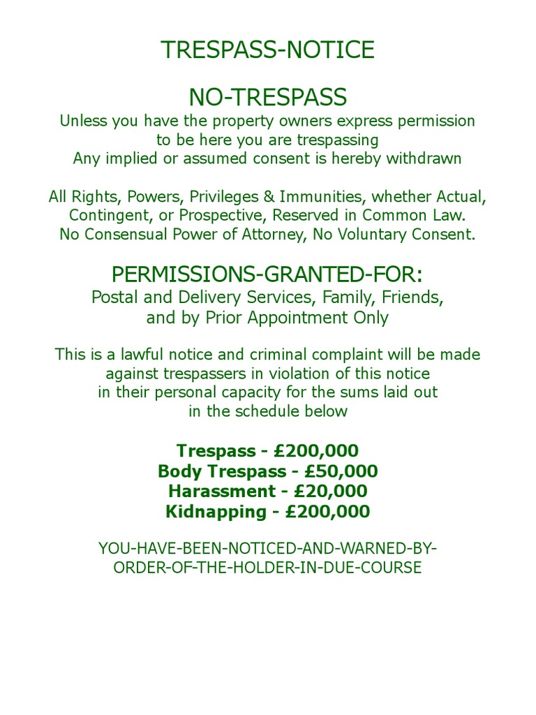 Home Trespass Notice None CL PDF | PDF