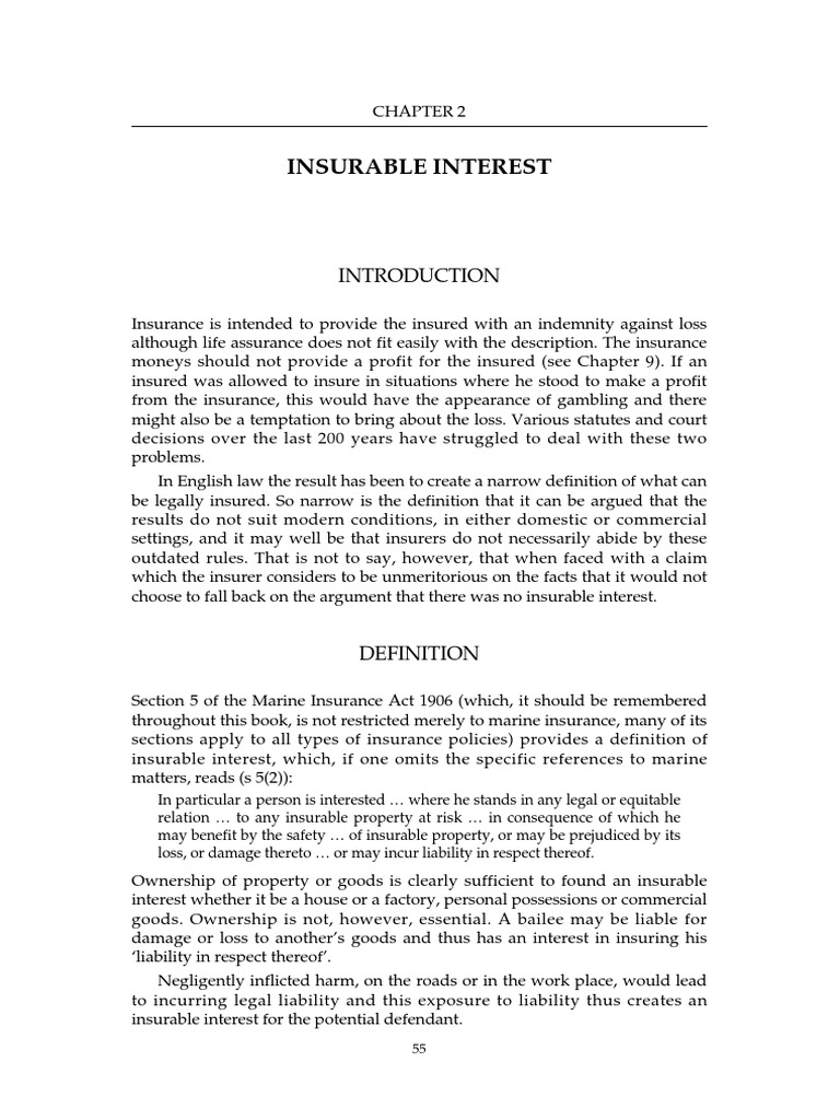 Understanding Insurable Interest in Insurance | PDF | Liability ...
