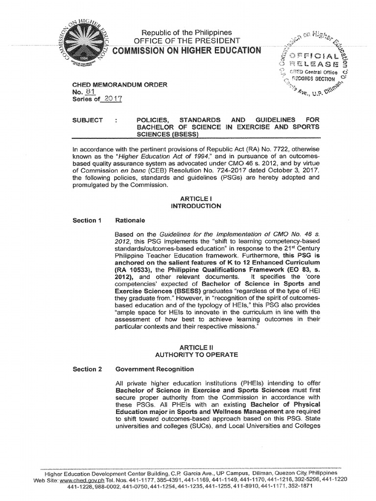 CMO No. 81 S. 2017 PDF | PDF