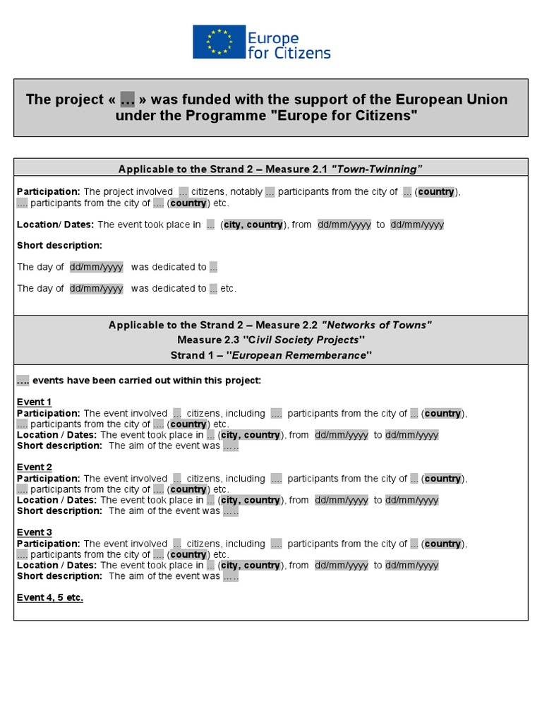 The Project Was Funded With The Support of The European Union Under The ...