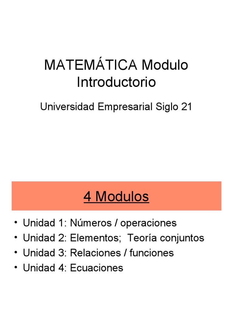 Modulo 1 - MATEMÁTICA Modulo Introductorio | PDF | Exponenciación | Multiplicación