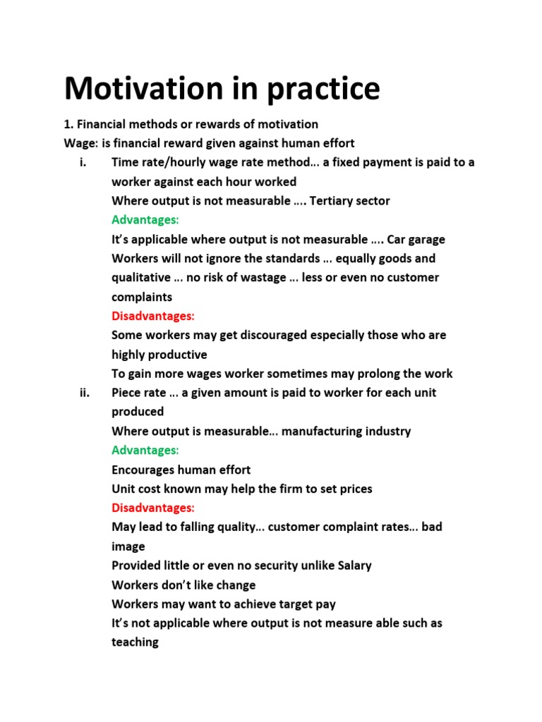 Motivation in Practice | PDF | Employee Benefits | Salary