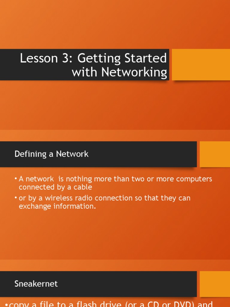 Lesson 3: Getting Started With Networking | PDF