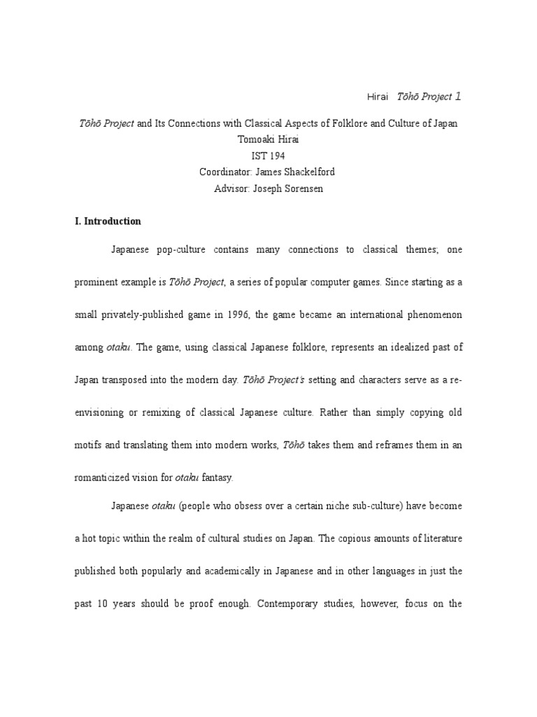 Tōhō Project: Folklore in Modern Gaming | PDF | Meme | Shintoism