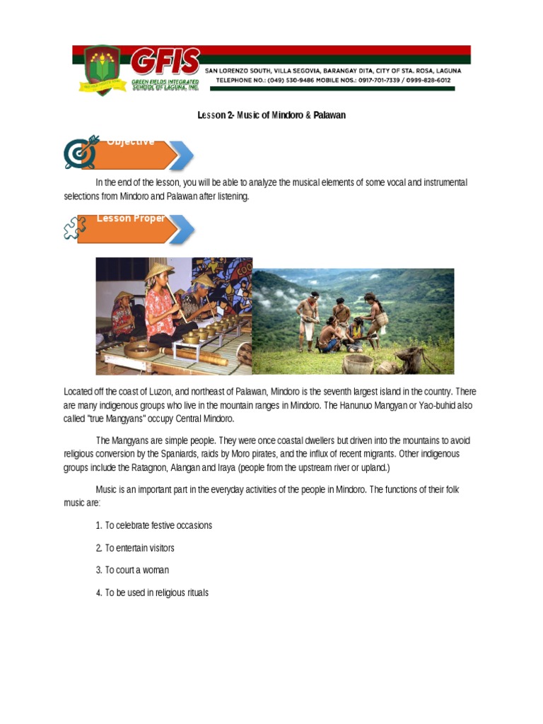 Music and Instruments of Mindoro & Palawan | PDF | Musical Instruments ...