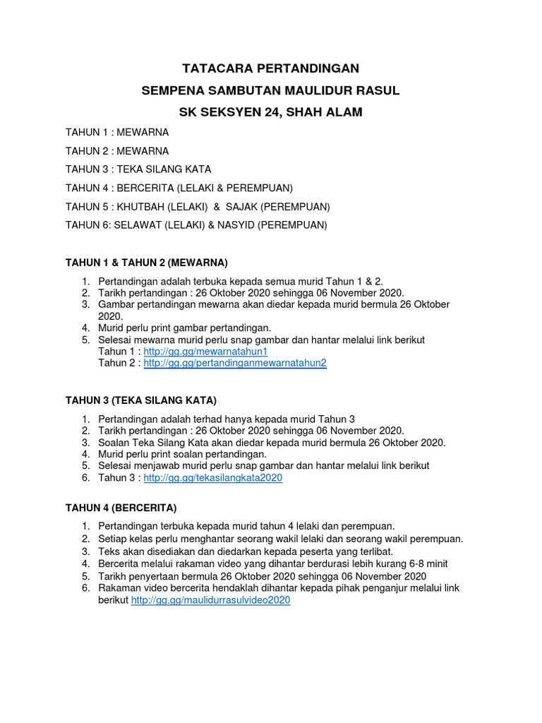 Contoh Tatacara Pertandingan | PDF