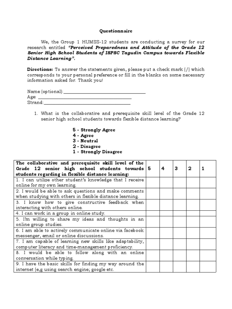 Senior High School Students of ISPSC Tagudin Campus Towards Flexible ...