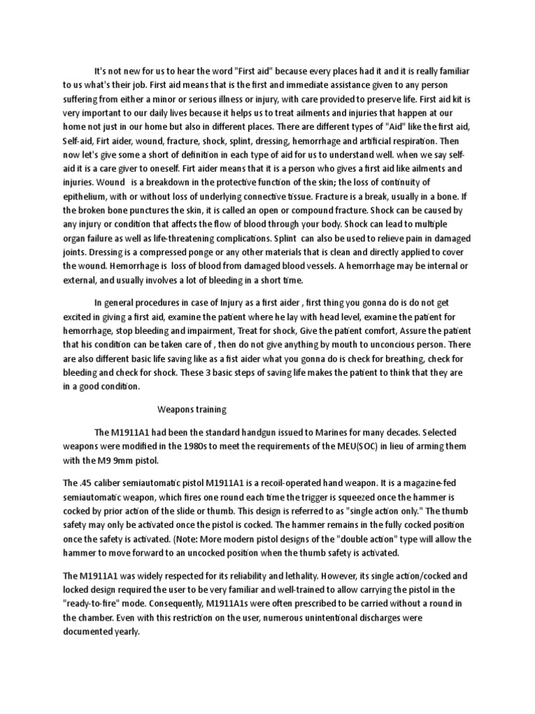 First aid kit importance and types of aid | PDF | Trigger (Firearms ...