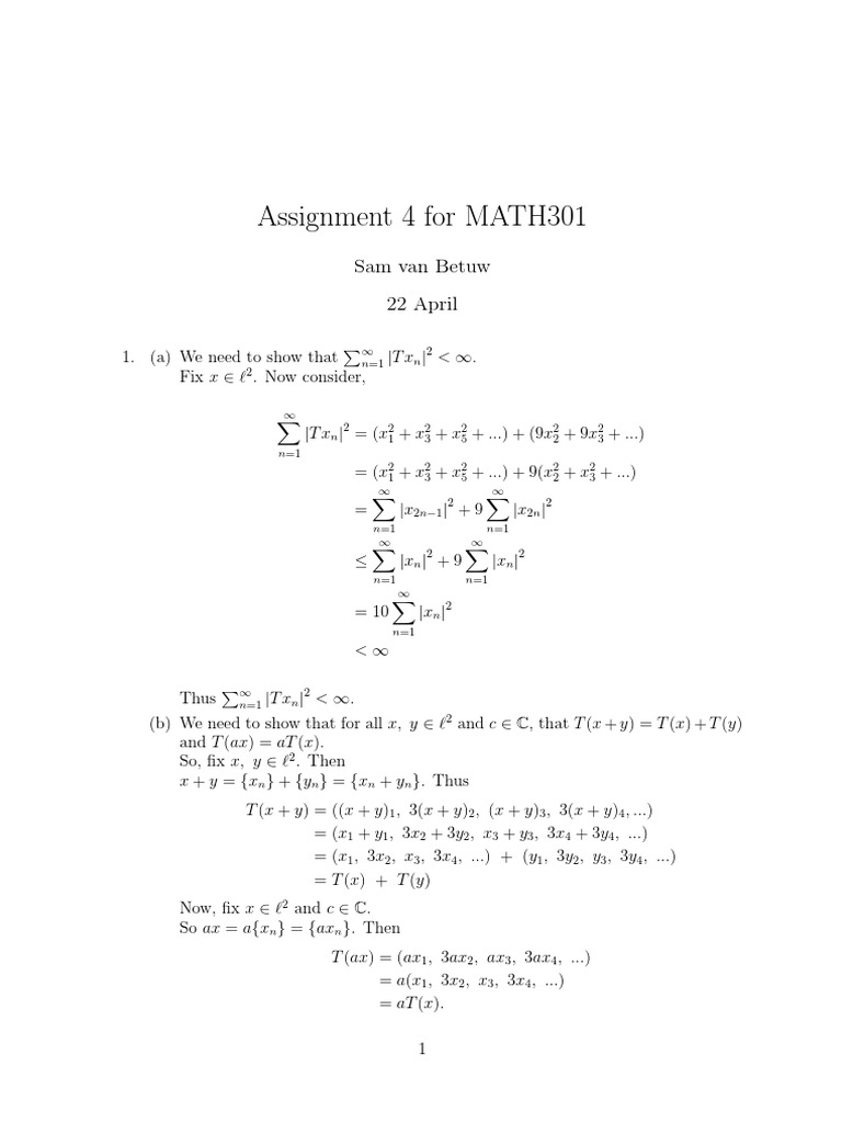 MATH Assignment 4 | PDF