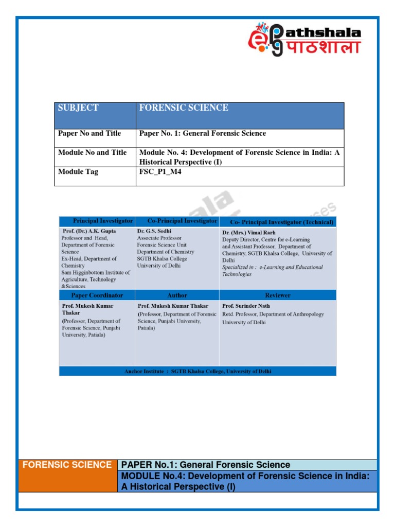 Forensic Science in India | PDF | Forensic Science | Forensics