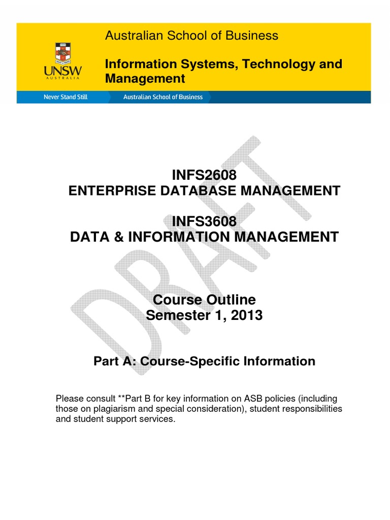 INFS2608 Final Exam Overview | PDF | Databases | Educational Assessment