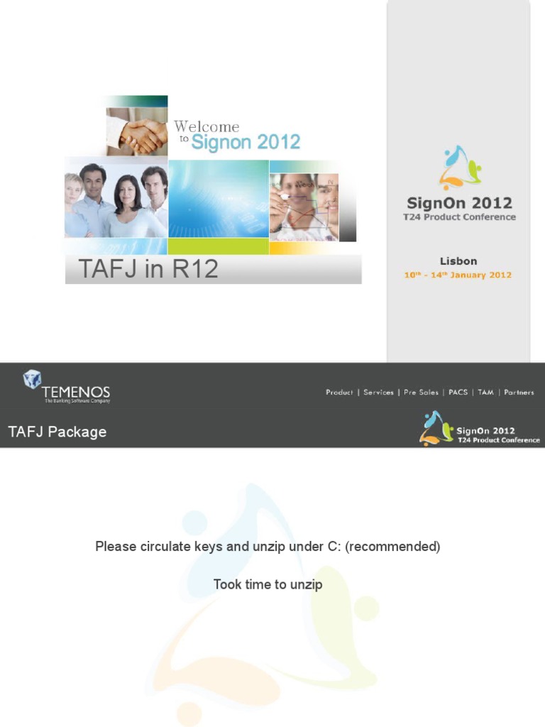 SignOn2012 TAFJ in R12 Workshop | PDF | Application Server | Java (Programming Language)