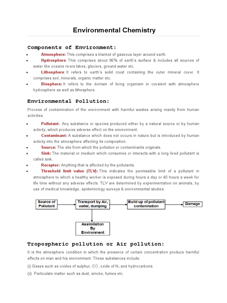 Environmental Chemistry: Components of Environment | PDF | Greenhouse ...